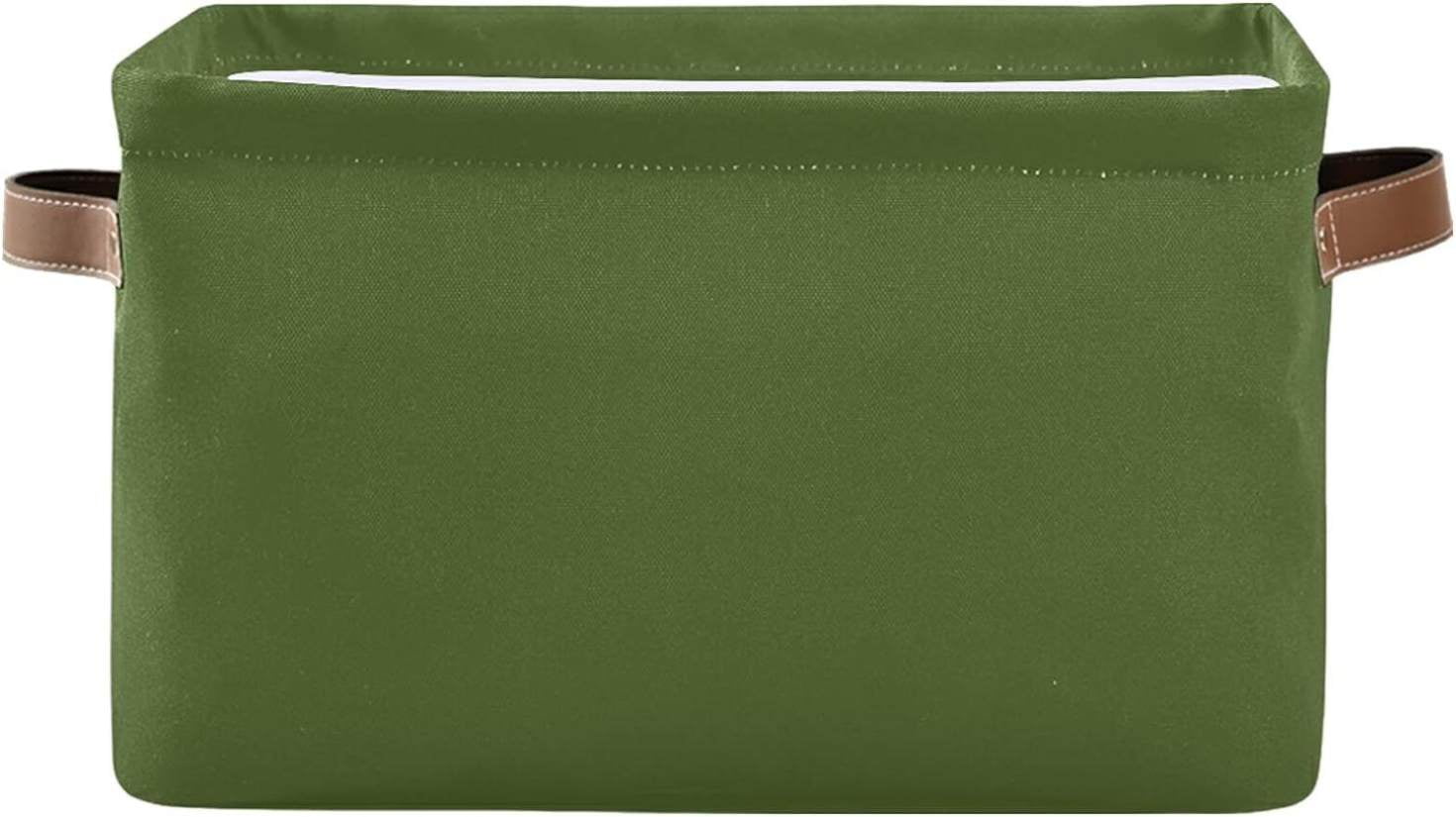 GZHJMY Storage Basket, Plain Dark Olive Green Solid Color Storage Bin ...