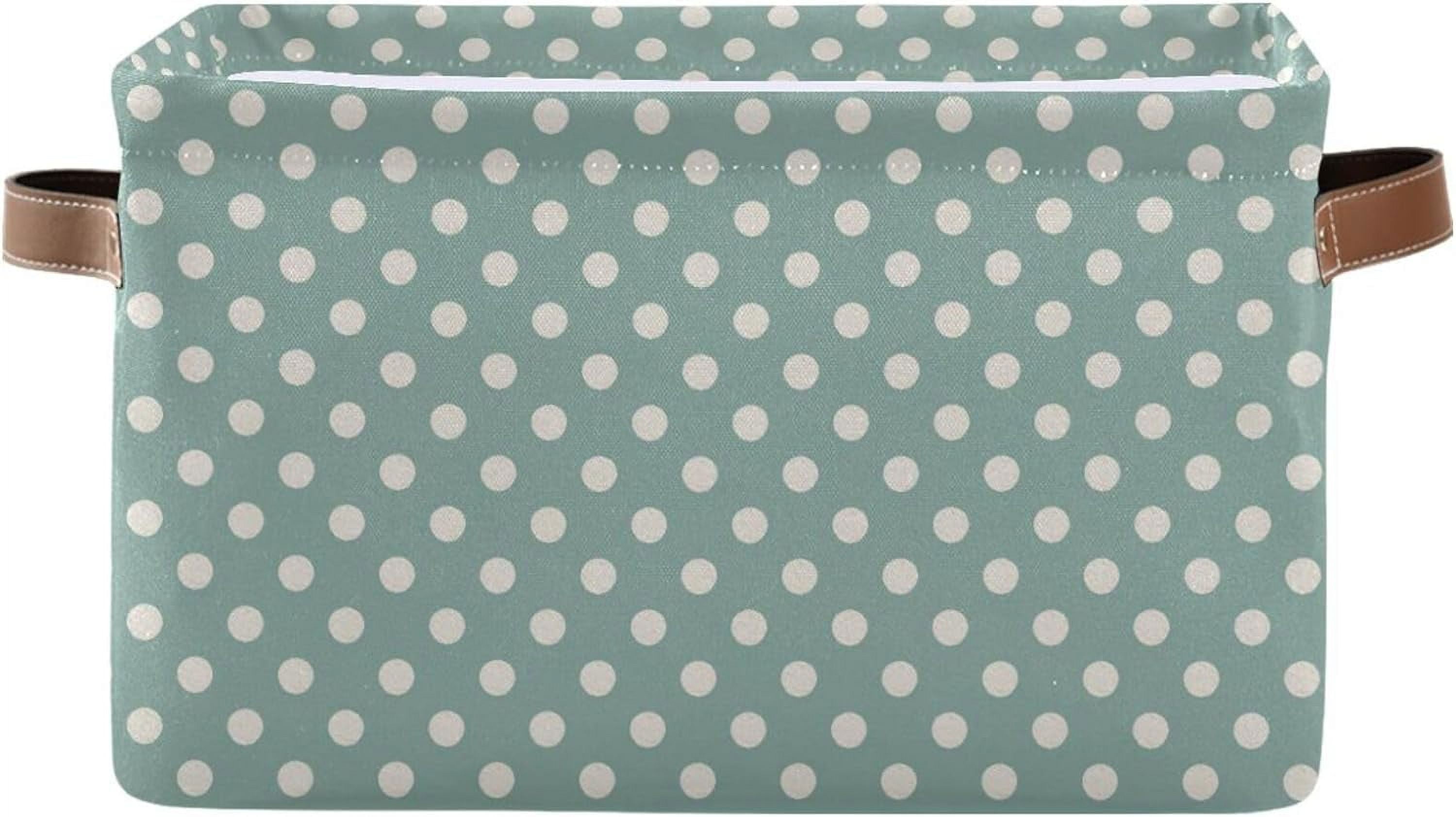 GZHJMY Storage Basket Polka Dots Foldable Canvas Laundry Baskets Bin ...