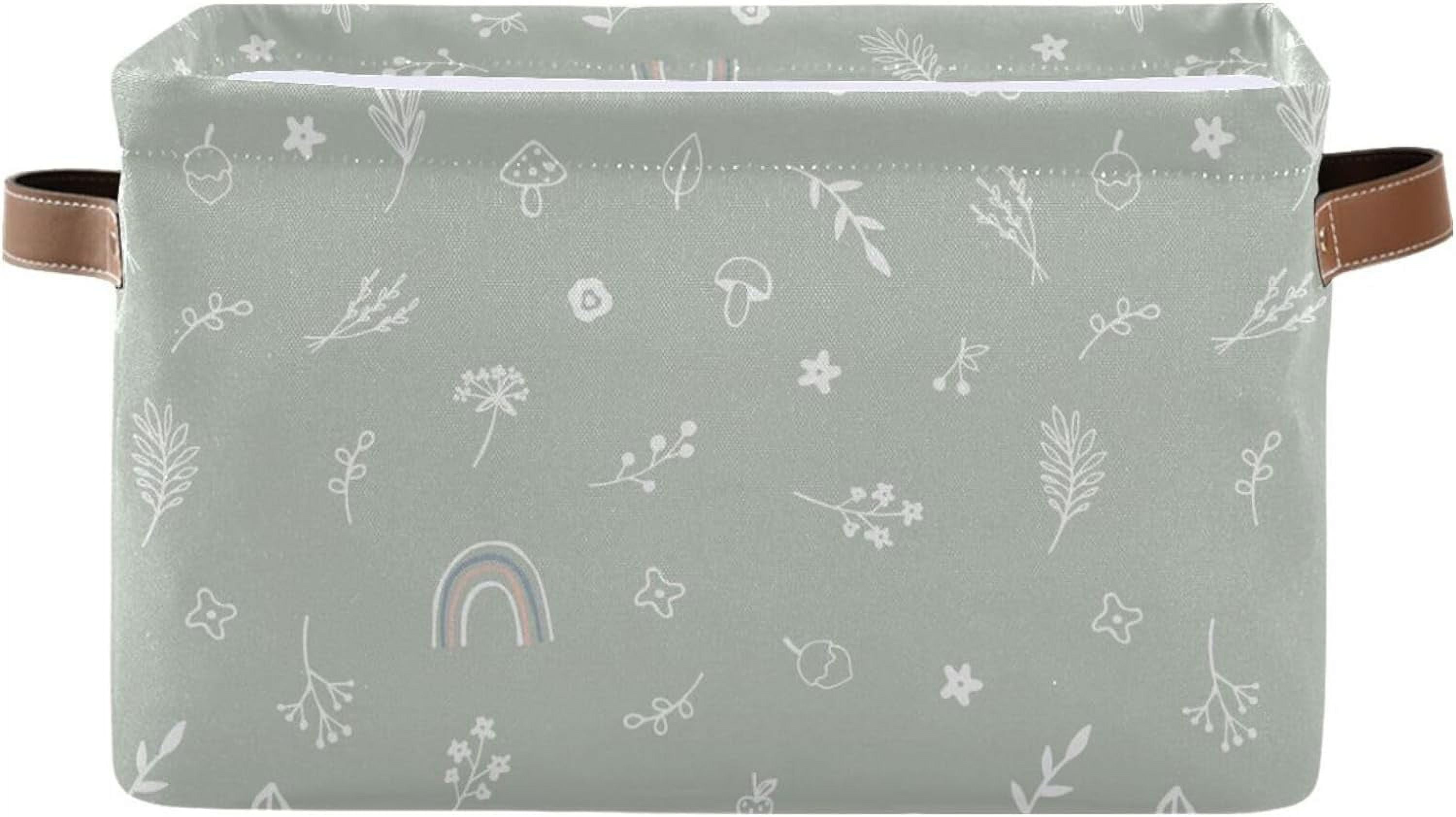 GZHJMY Storage Basket Rainbow Floral Leaf Foldable Canvas Laundry ...