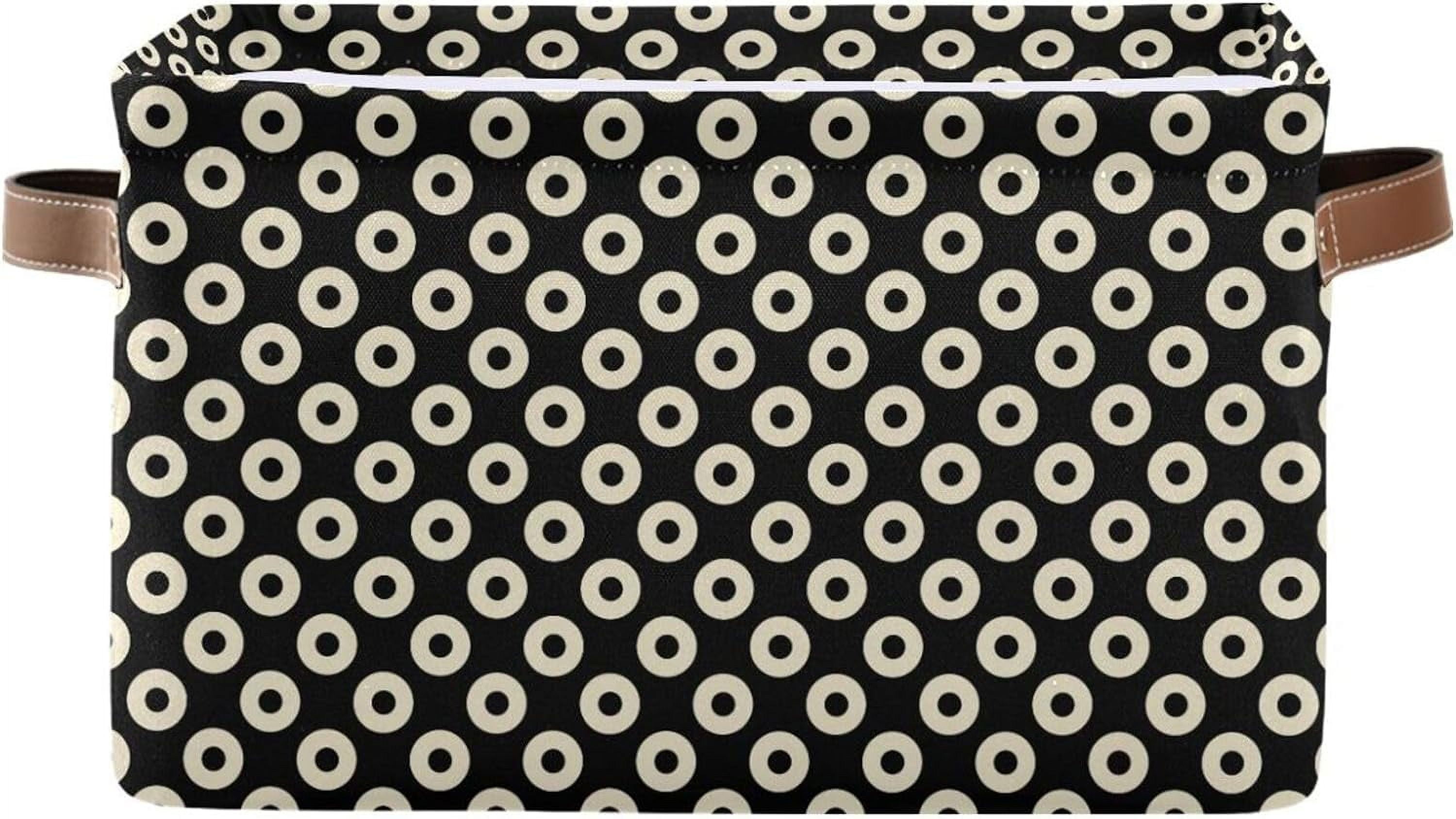 GZHJMY Storage Basket Retro Circles Black Foldable Canvas Laundry ...