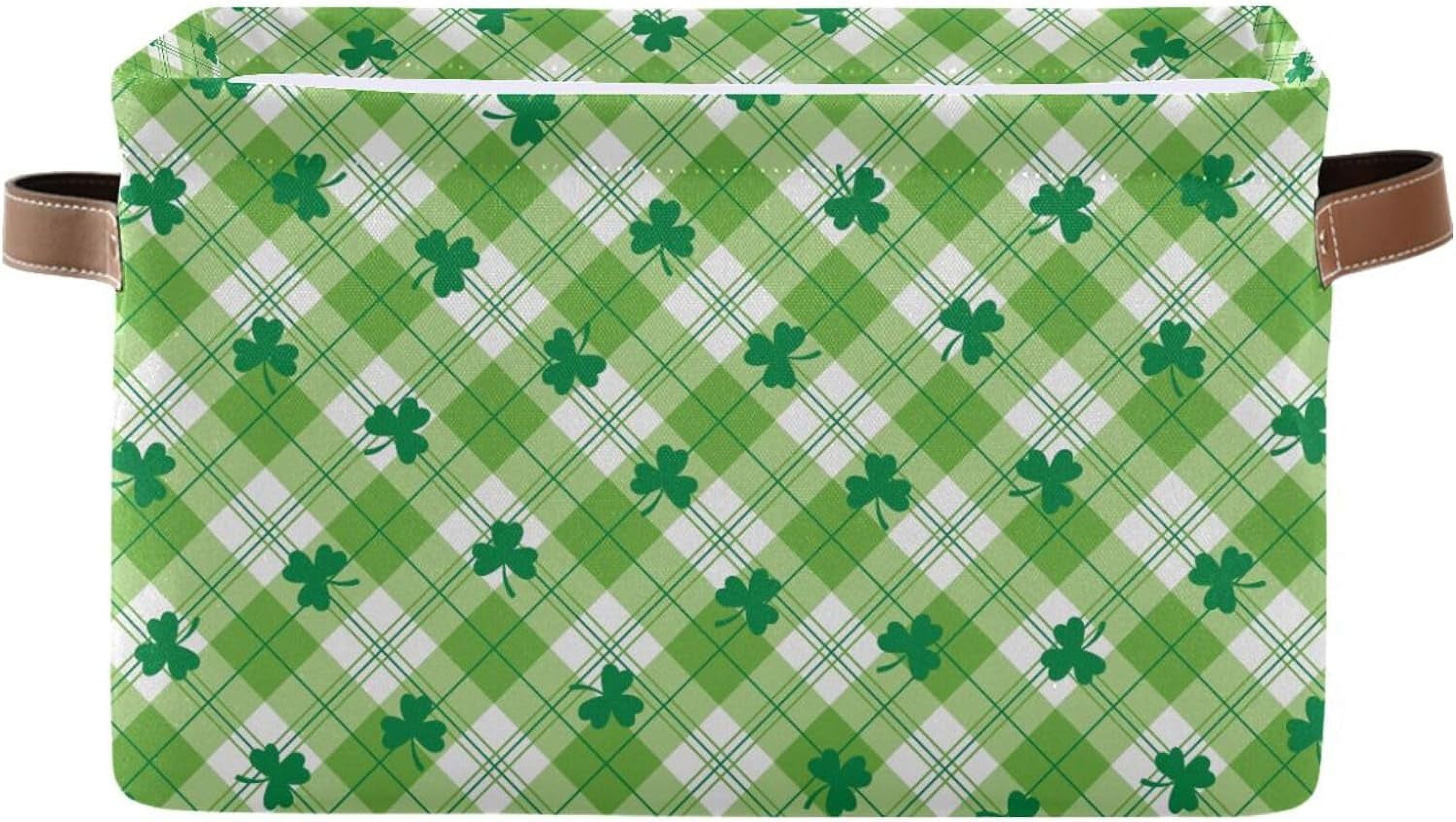 GZHJMY Storage Basket Saint Patrick Plaid Foldable Canvas Laundry ...