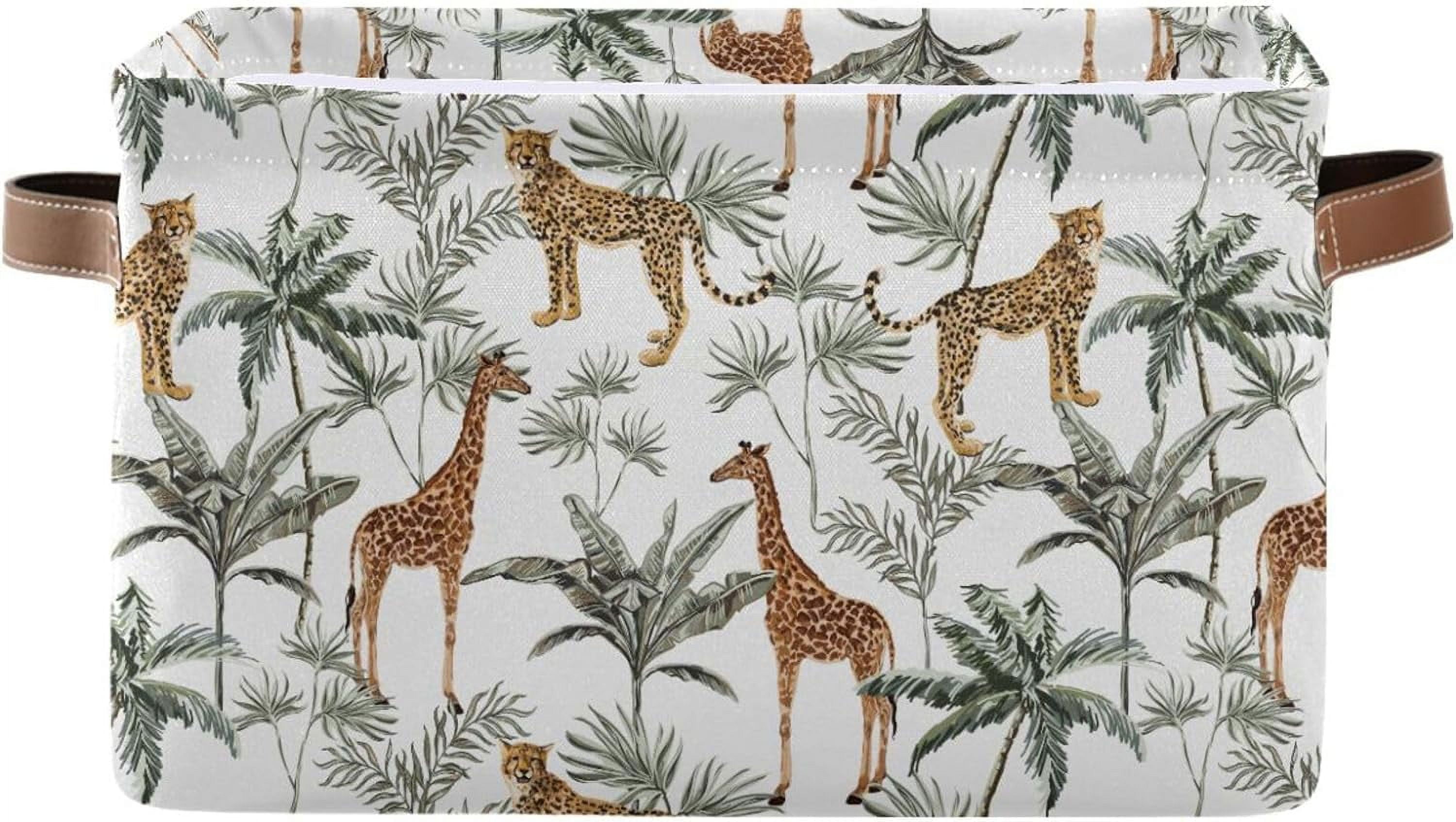 GZHJMY Storage Basket Tropical Retro Giraffe Foldable Canvas Laundry ...