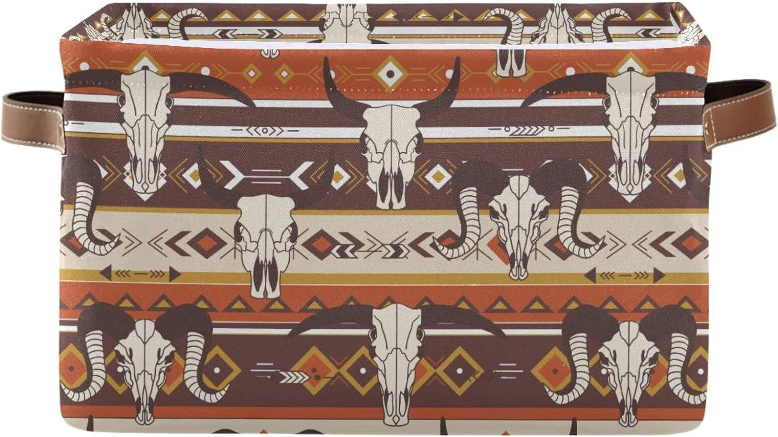 GZHJMY Storage Basket Western Aztec Foldable Canvas Laundry Baskets Bin ...