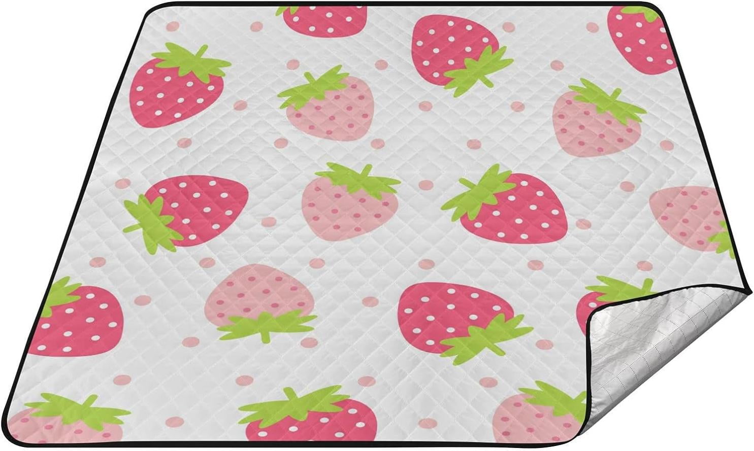 GZHJMY Strawberry Large Picnic & Outdoor Beach Blanket, Waterproof ...