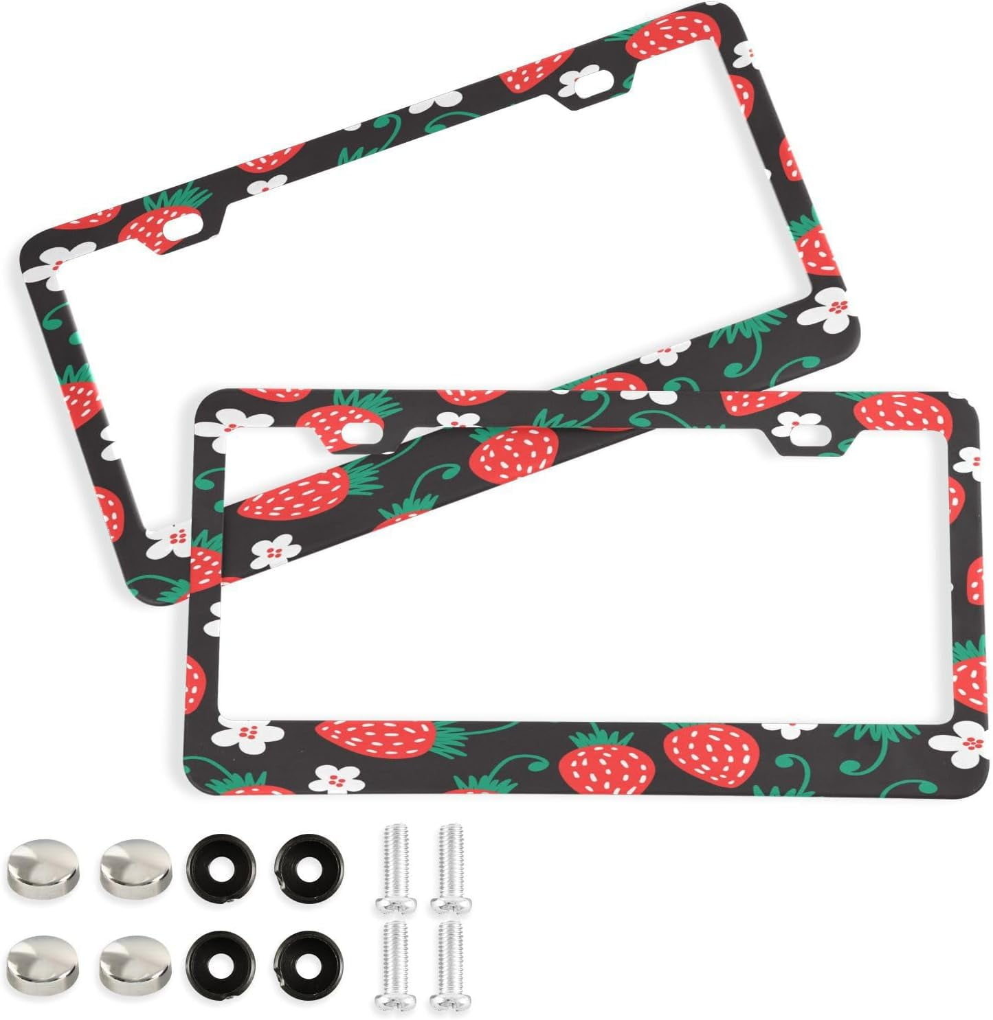 GZHJMY Strawberry License Plate Frames 2PCS Car License Plate Holder ...