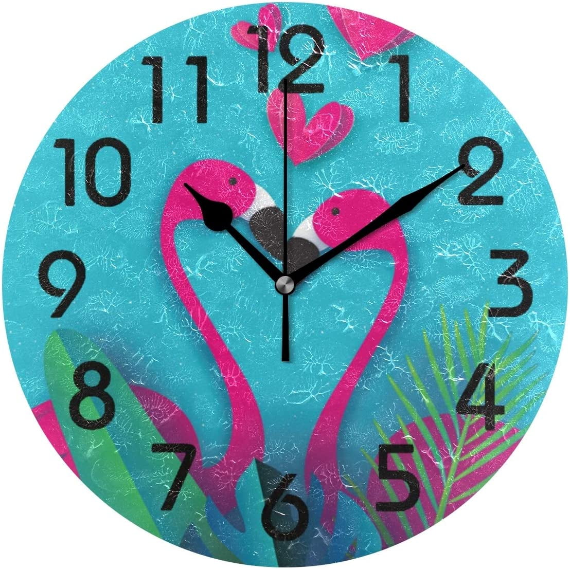 GZHJMY Stylish Exotic Flamingo Couple in Tropical Jungle Pattern Round ...