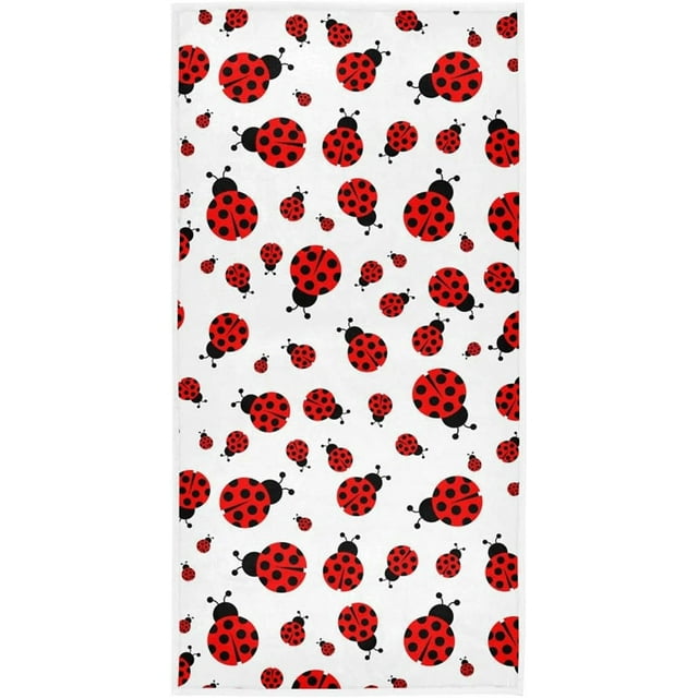 GZHJMY Stylish Lifelike Ladybug Pattern Soft Bath Towel Large Hand ...