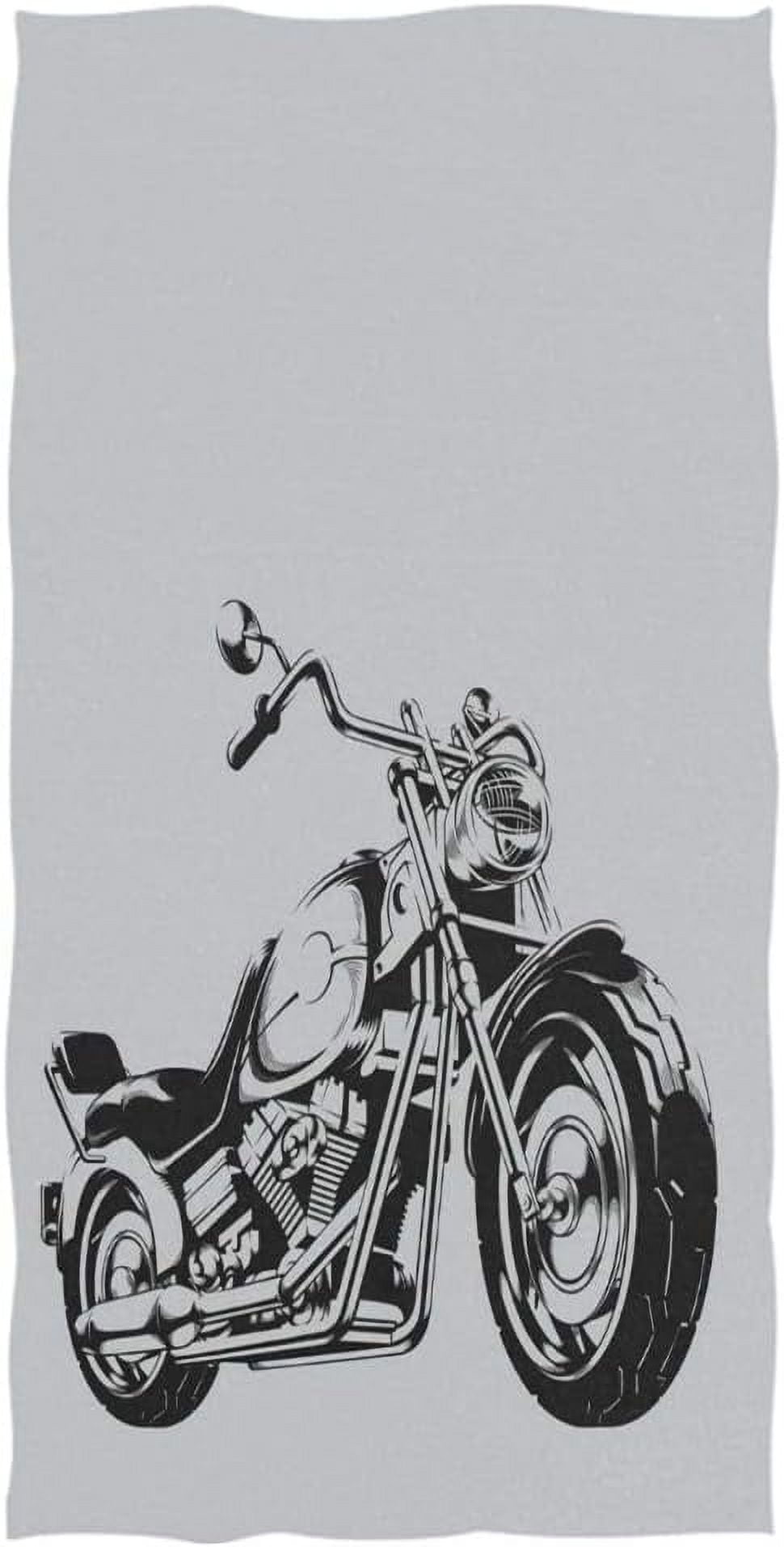 GZHJMY Stylish Motorcycle Silhouette Soft Highly Absorbent Large ...