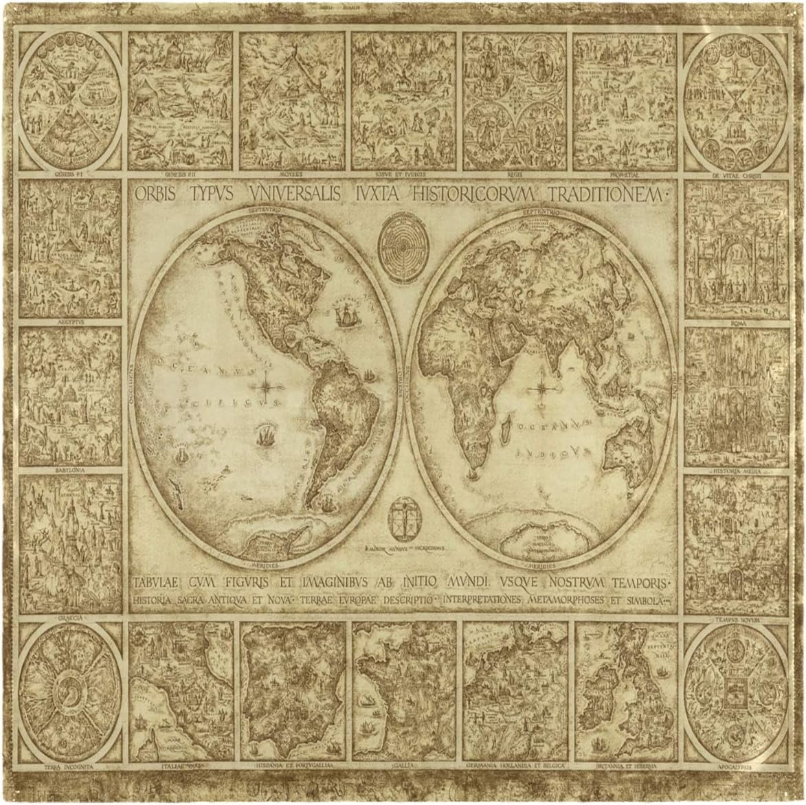 GZHJMY Stylish Old World Map Cloth Napkins, Set of 1 20 x 20 Inch Soft ...