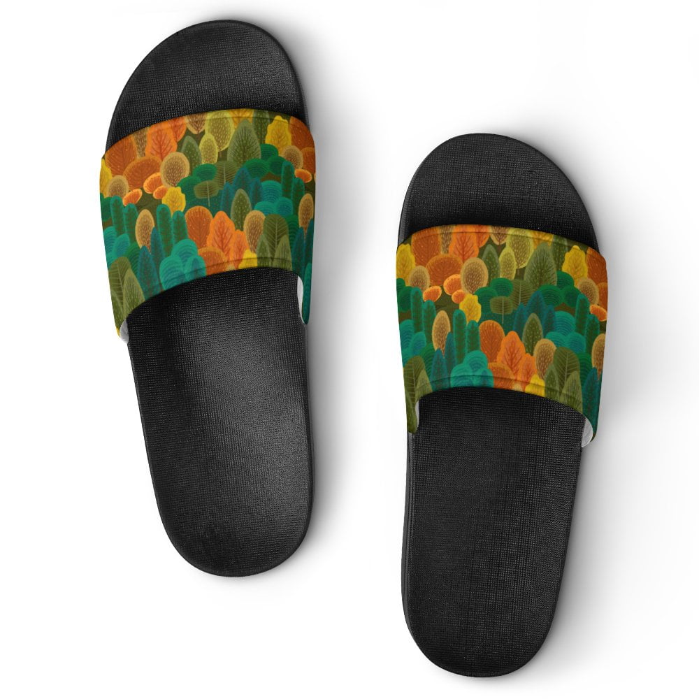 GZHJMY Stylish Slides for Women Men, Abstract Autumn Forest Soft ...
