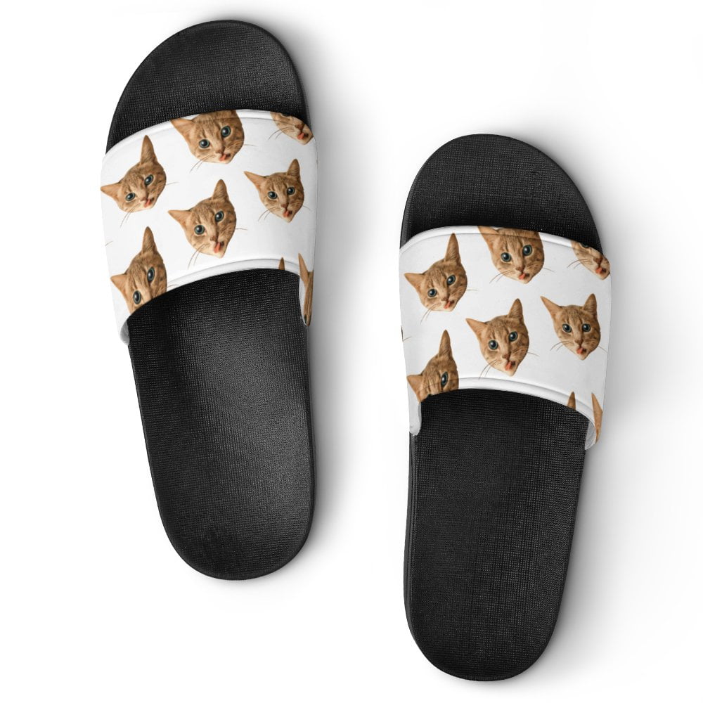 GZHJMY Stylish Slides for Women Men, Adorable Cat Faces Pattern Soft ...