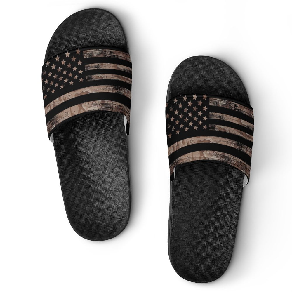 GZHJMY Stylish Slides for Women Men, American Flag Soft Flexible Slip ...