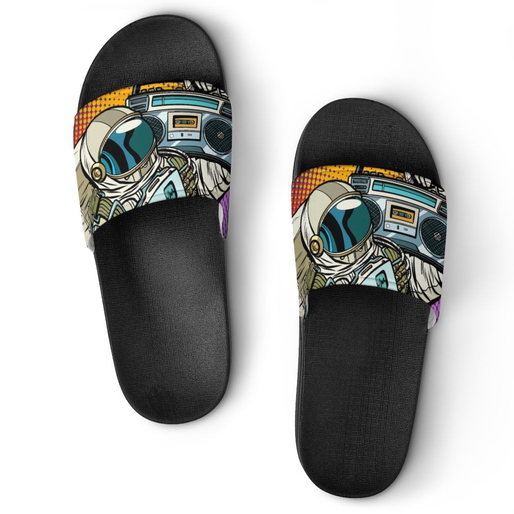 GZHJMY Stylish Slides for Women Men, Astronaut with Boombox Soft ...