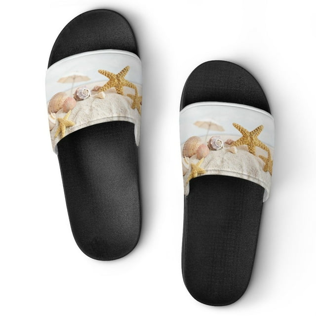 GZHJMY Stylish Slides for Women Men, Beach Starfish Soft Flexible Slip ...