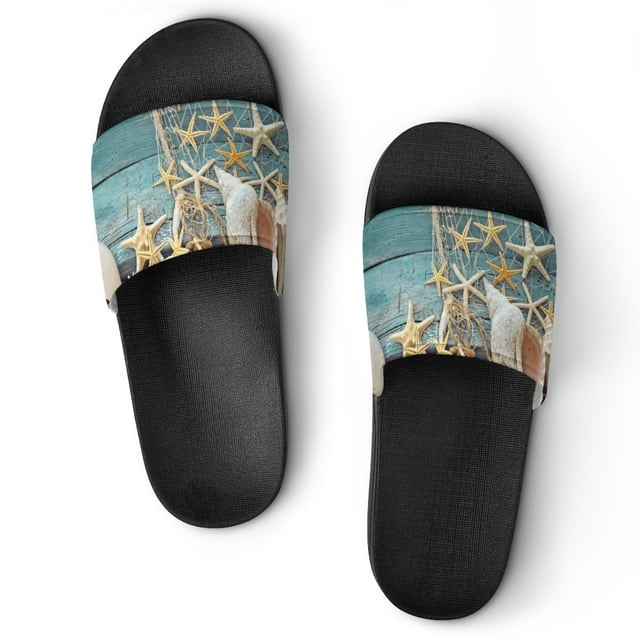 GZHJMY Stylish Slides for Women Men, Beach Starfish Soft Flexible Slip ...