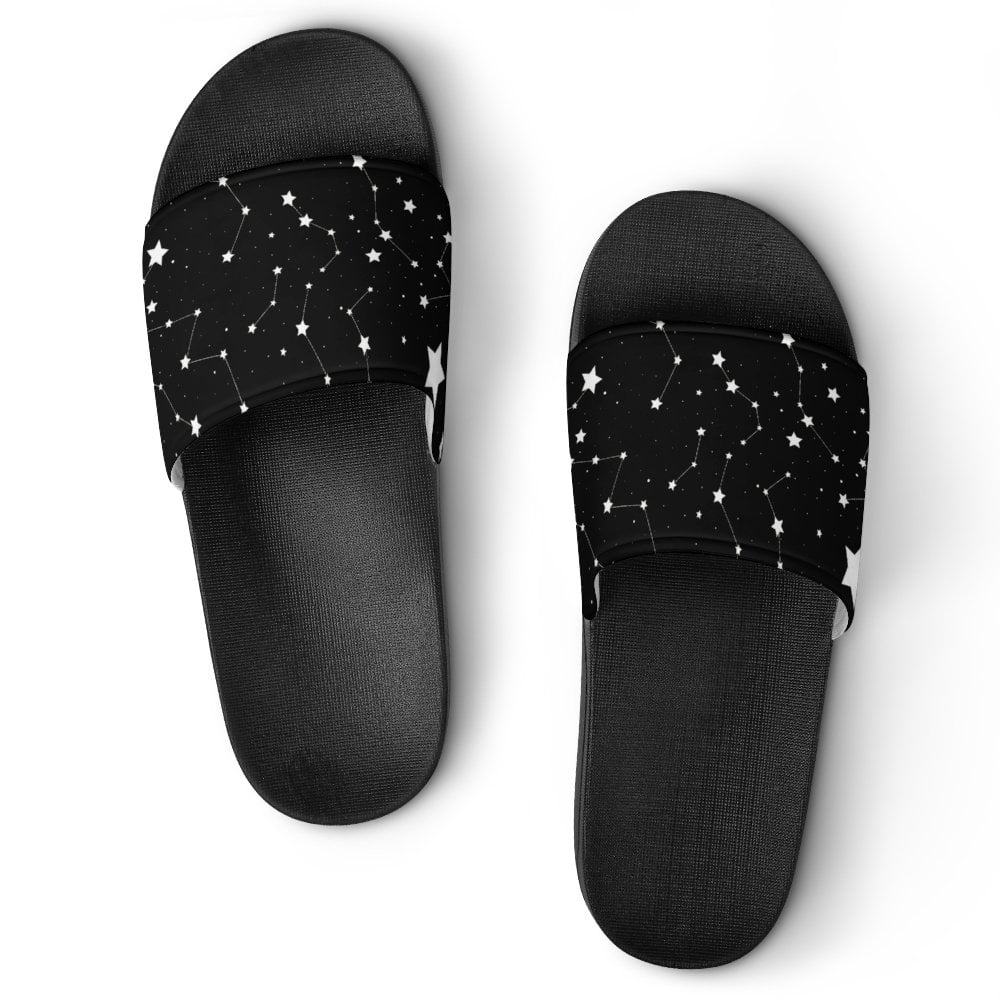 GZHJMY Stylish Slides for Women Men, Black Star Soft Flexible Slip-on ...