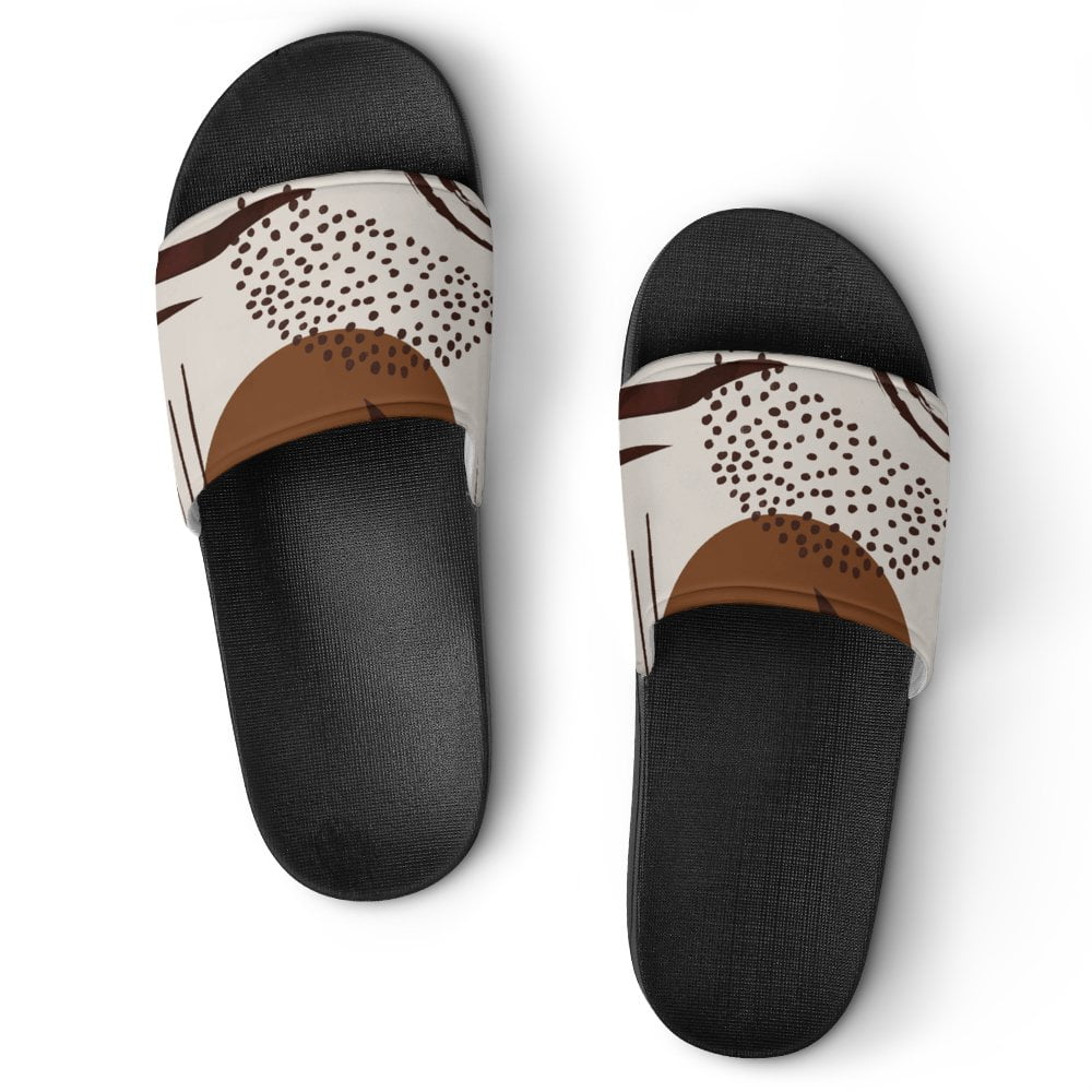 GZHJMY Stylish Slides for Women Men, Boho Brown Plants Soft Flexible ...