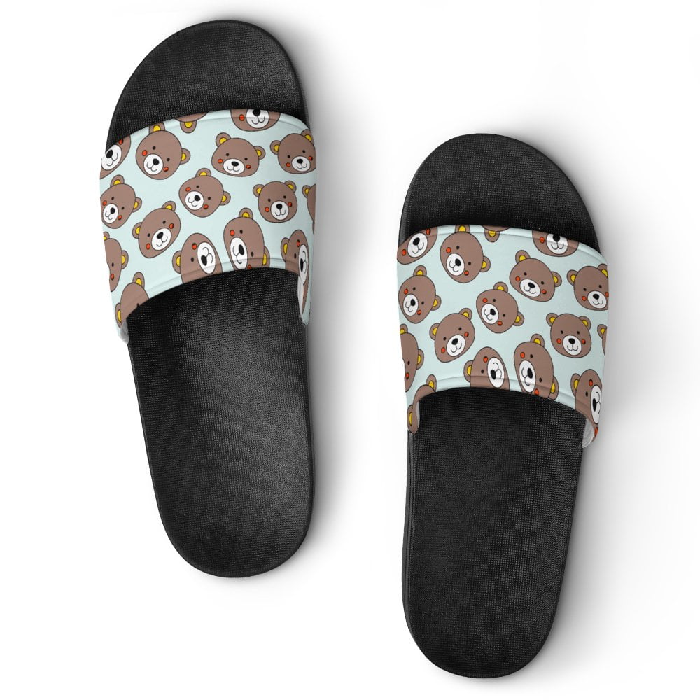 GZHJMY Stylish Slides for Women Men, Cartoon Bear Soft Flexible Slip-on ...