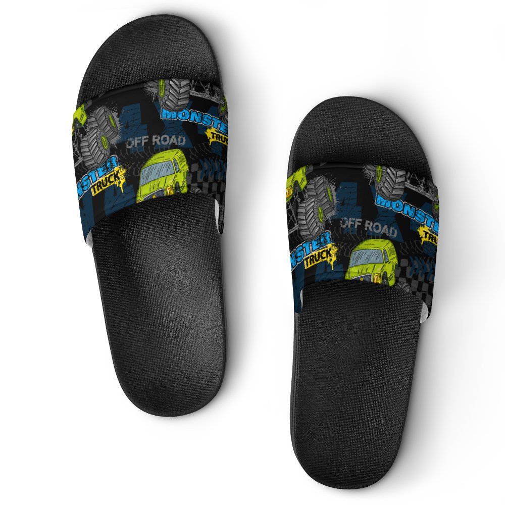 GZHJMY Stylish Slides for Women Men, Cartoon Coolgreen Toy Car Soft ...