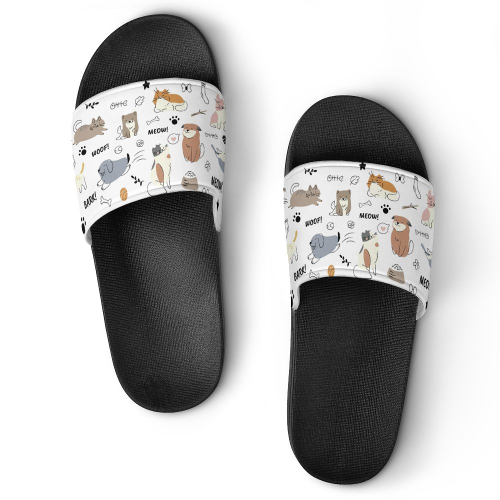GZHJMY Stylish Slides for Women Men, Cartoon Dog Or Puppy Characters ...