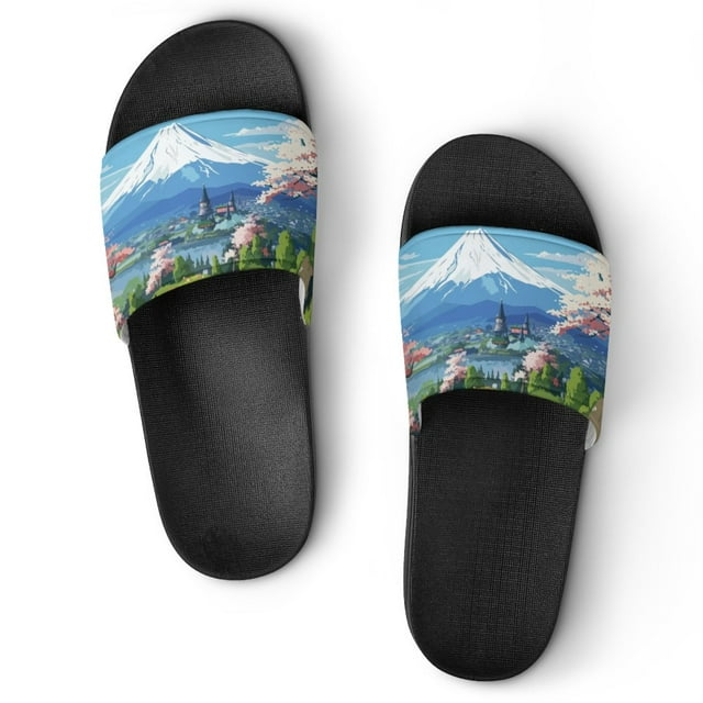 GZHJMY Stylish Slides for Women Men, Cartoon Japan Mount Fuji In The ...