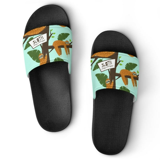 GZHJMY Stylish Slides for Women Men, Cartoon Sloth Soft Flexible Slip ...