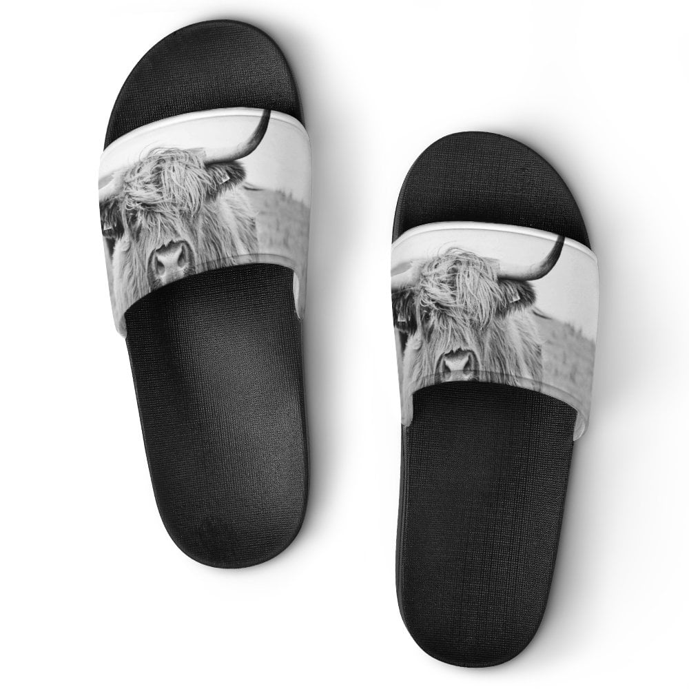 GZHJMY Stylish Slides for Women Men, Cow Soft Flexible Slip-on Sandals ...