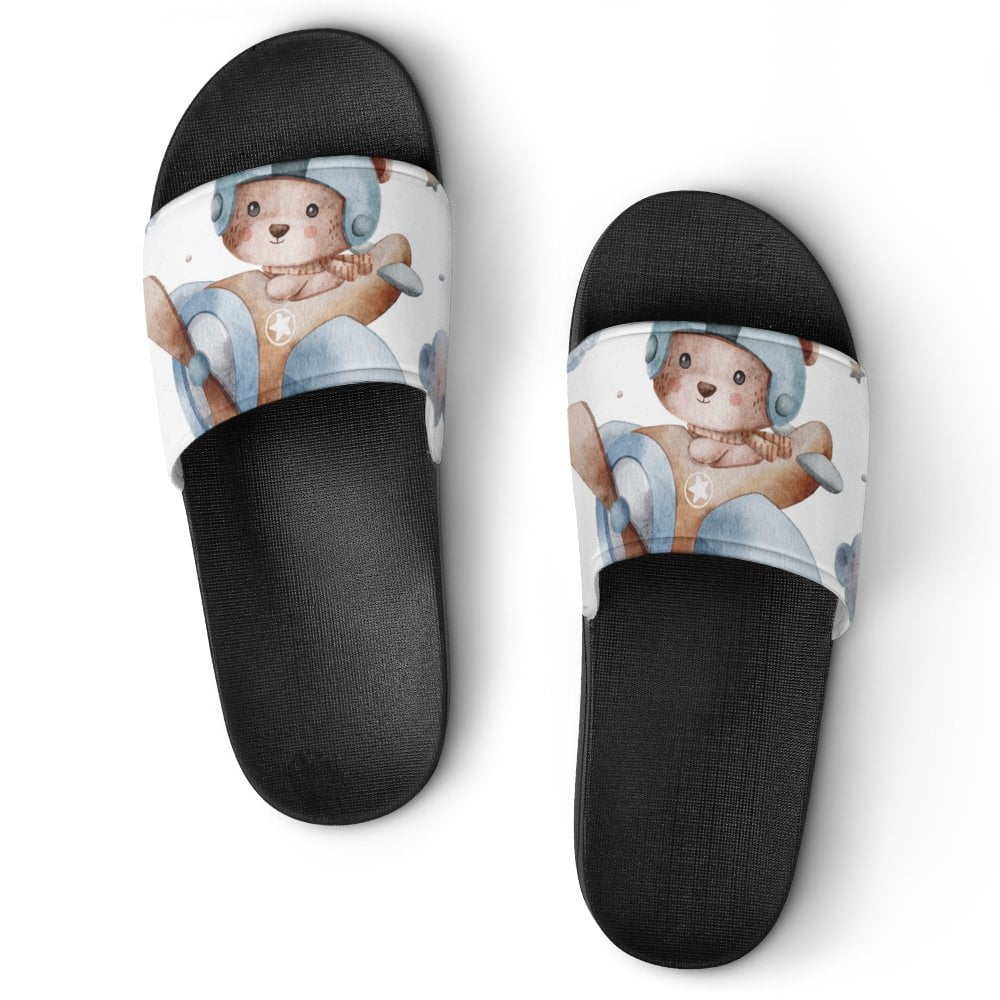 GZHJMY Stylish Slides for Women Men, Cute Animal Flying on Airplane ...
