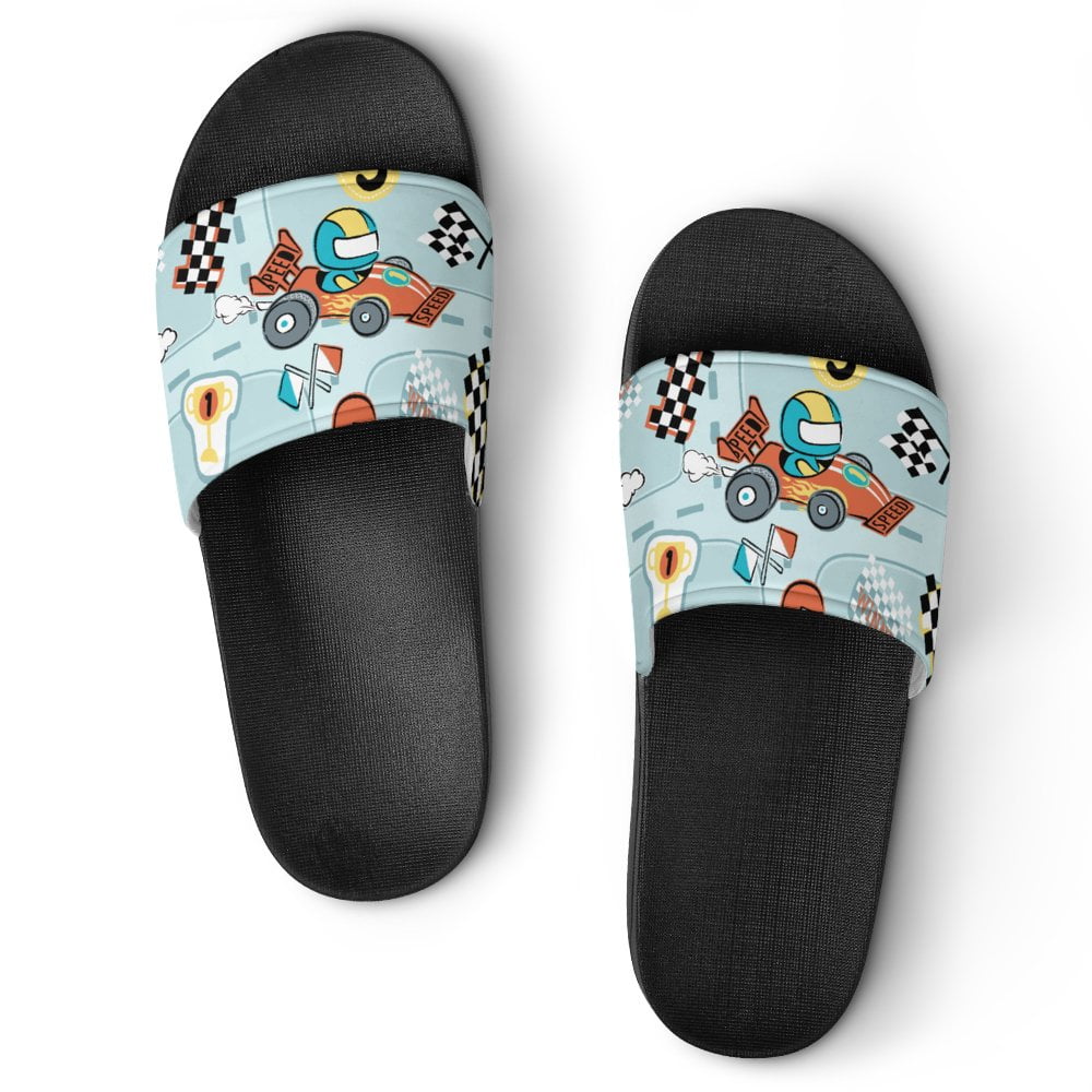 GZHJMY Stylish Slides for Women Men, Cute Cartoon Racer Soft Flexible ...