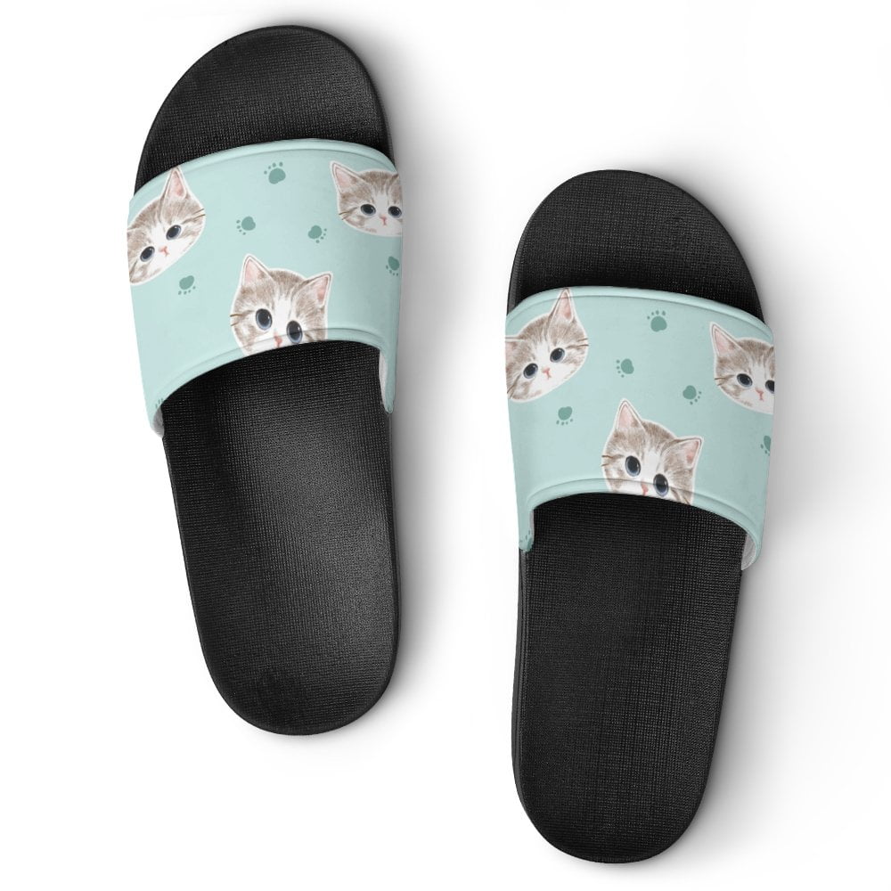 GZHJMY Stylish Slides for Women Men, Cute Cat Face and Paw Soft ...
