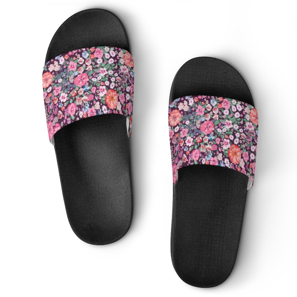 GZHJMY Stylish Slides for Women Men, Cute Ditsy Flowers Soft Flexible ...