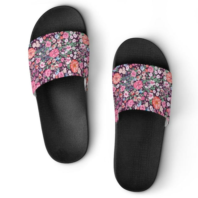 GZHJMY Stylish Slides for Women Men, Cute Ditsy Flowers Soft Flexible ...