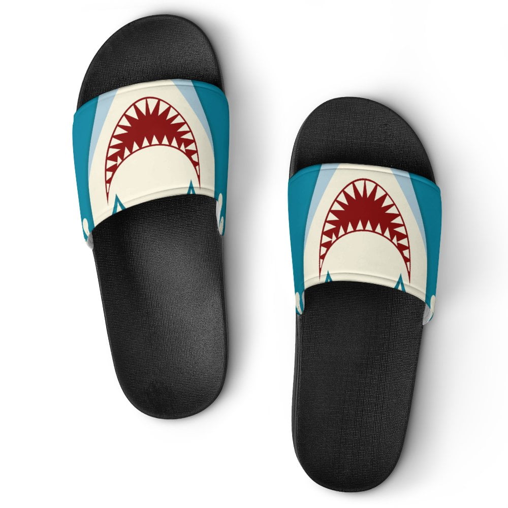 GZHJMY Stylish Slides for Women Men, Cute Shark Soft Flexible Slip-on ...