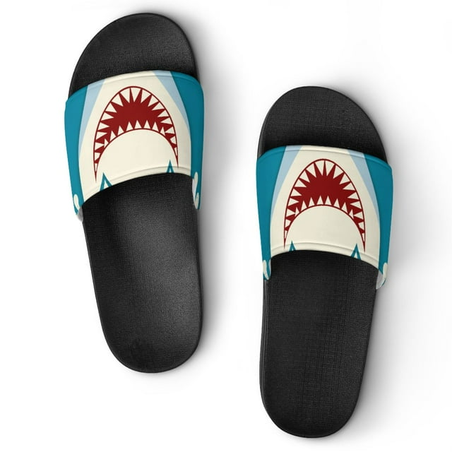 GZHJMY Stylish Slides for Women Men, Cute Shark Soft Flexible Slip-on ...