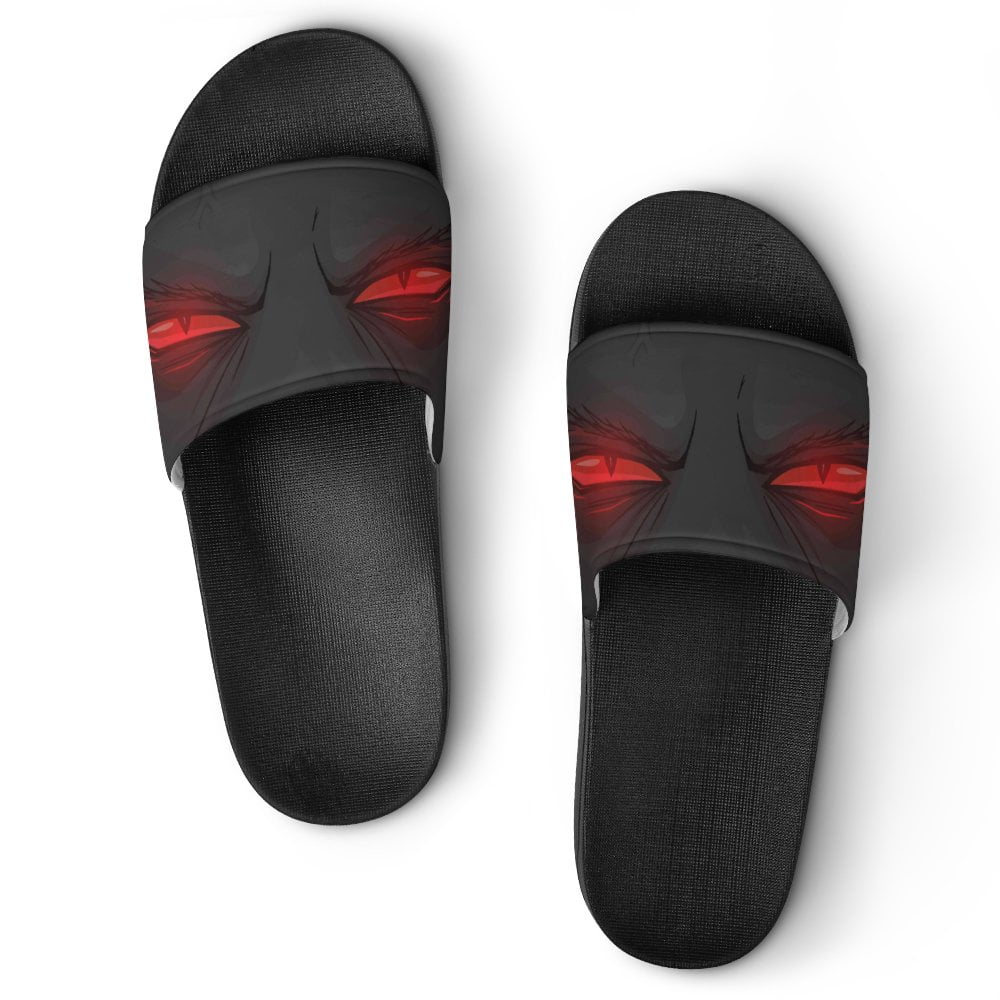 GZHJMY Stylish Slides for Women Men, Evil Red Eye Soft Flexible Slip-on ...