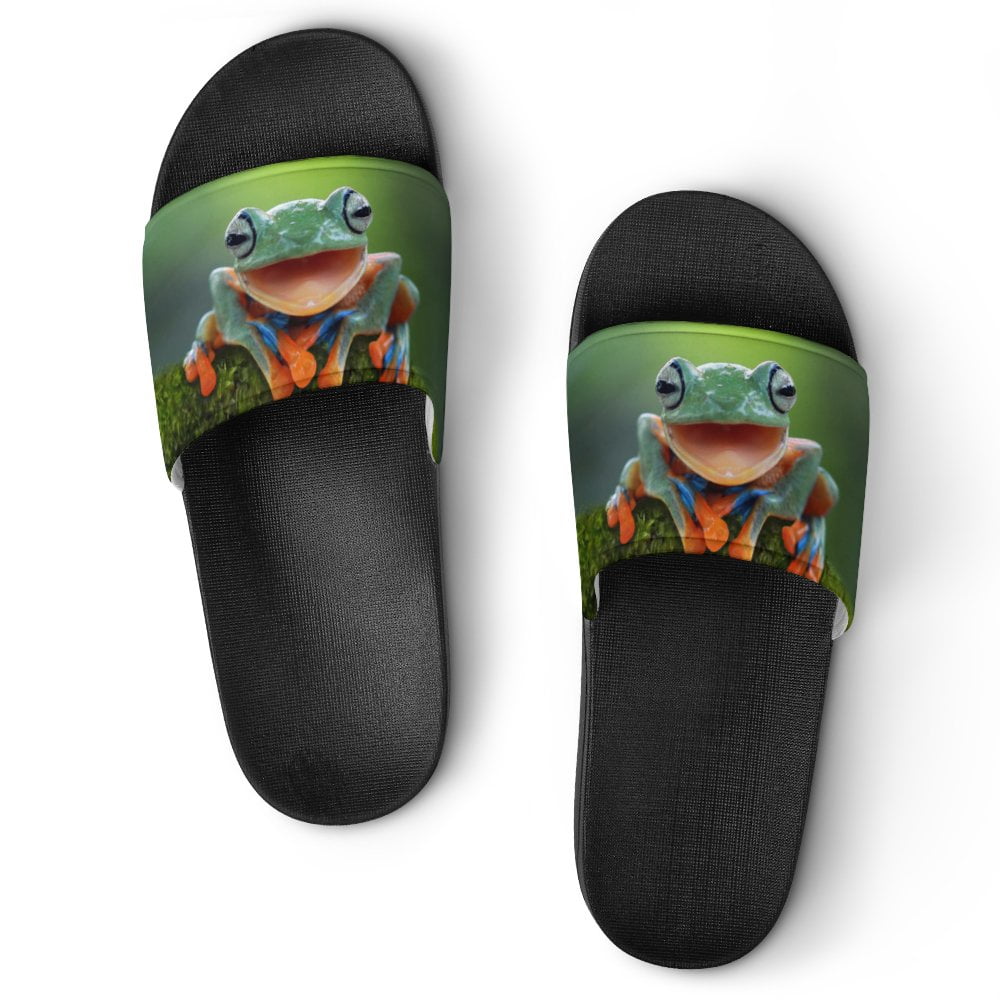 GZHJMY Stylish Slides for Women Men, Flying Frog Laughing Soft Flexible ...