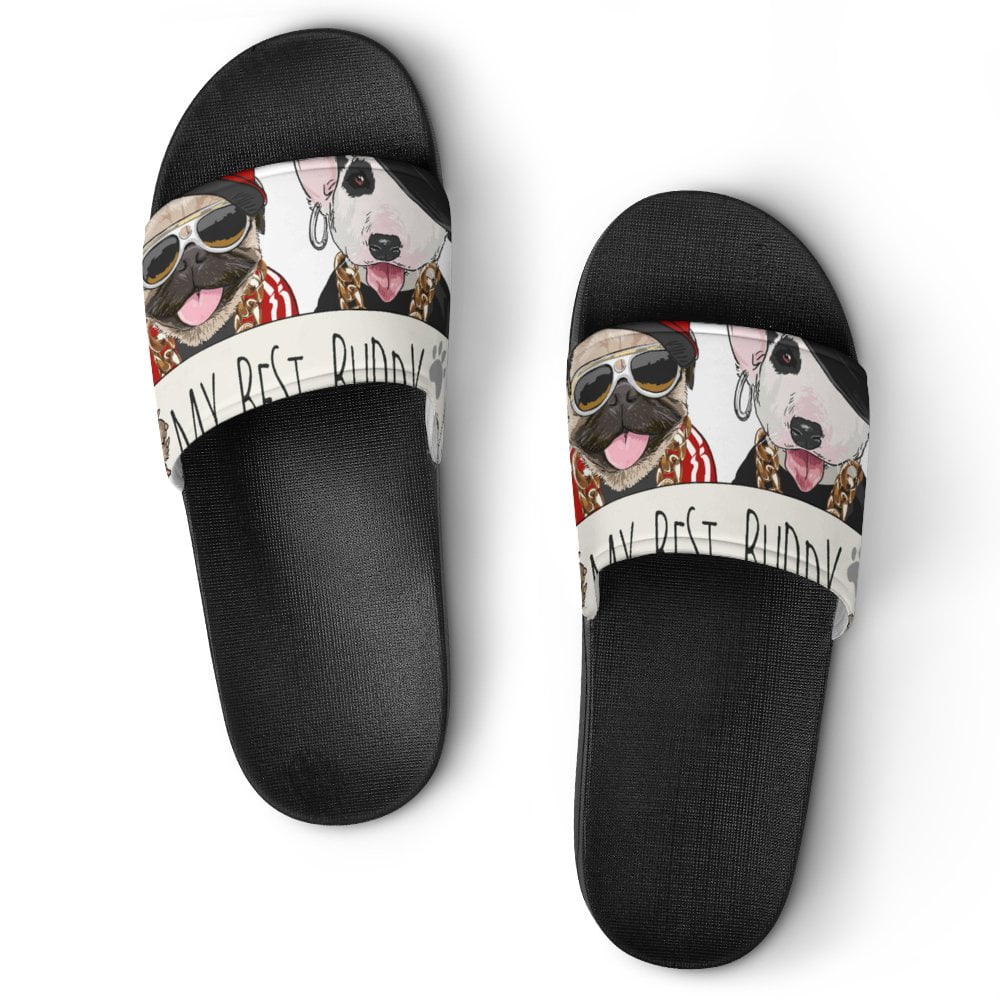 GZHJMY Stylish Slides for Women Men, Funny Cartoon Dogs Soft Flexible ...