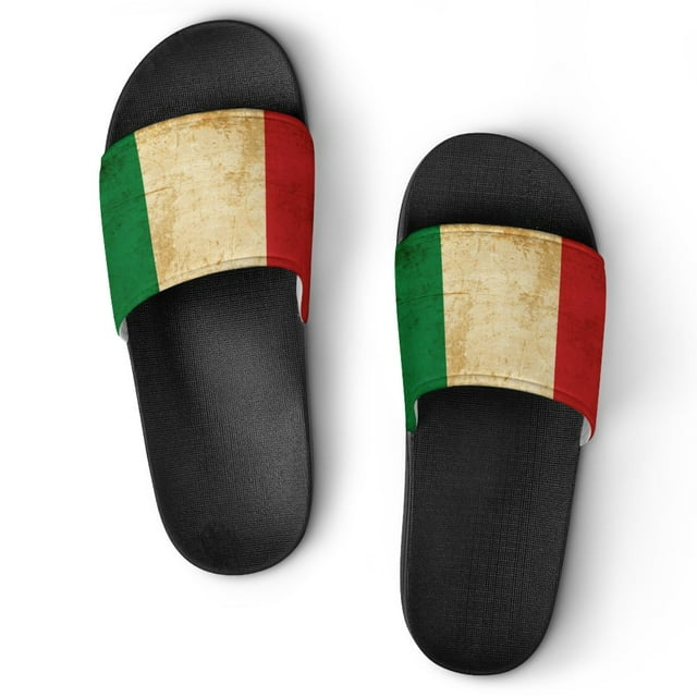GZHJMY Stylish Slides for Women Men, Italian Flag Soft Flexible Slip-on ...
