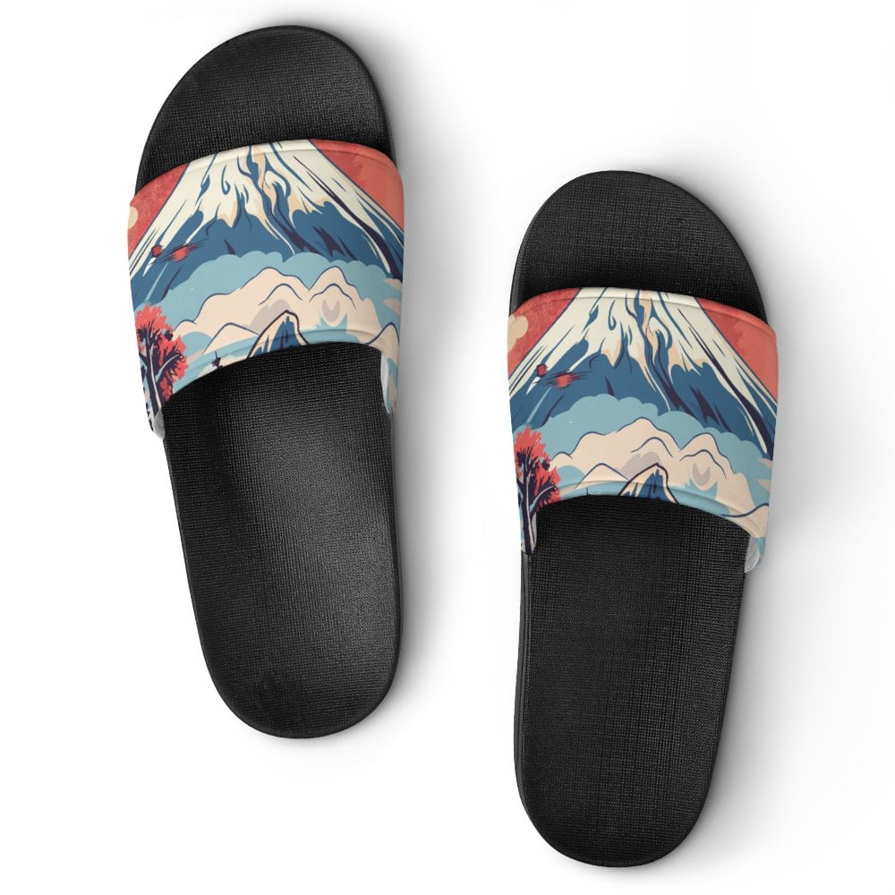 GZHJMY Stylish Slides for Women Men, Japan Illustration in Retro Style ...