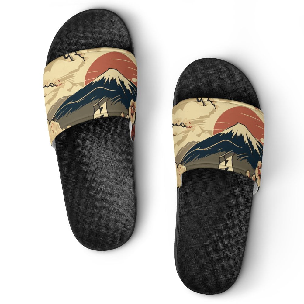 GZHJMY Stylish Slides for Women Men, Japanese Style under Mount Fuji ...