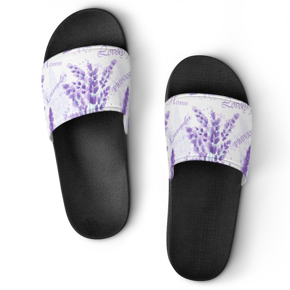 GZHJMY Stylish Slides for Women Men, Lavenderwatercolor Provence Style ...