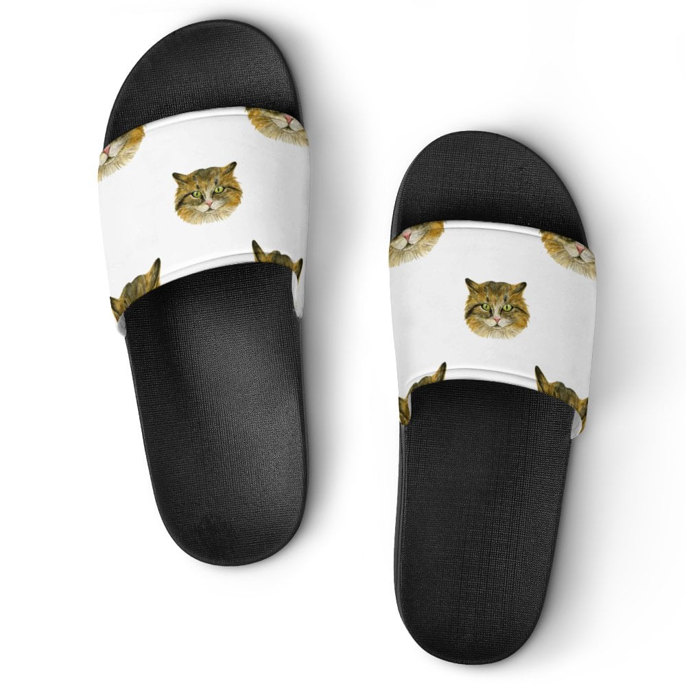 GZHJMY Stylish Slides for Women Men, Muzzle Of A Cat Watercolour Soft ...