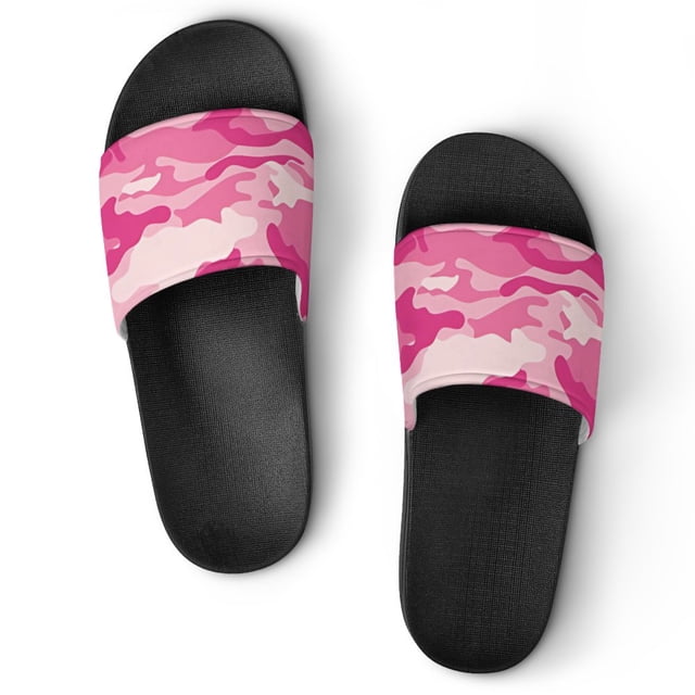 GZHJMY Stylish Slides for Women Men, Pink Camouflage Military Pattern ...