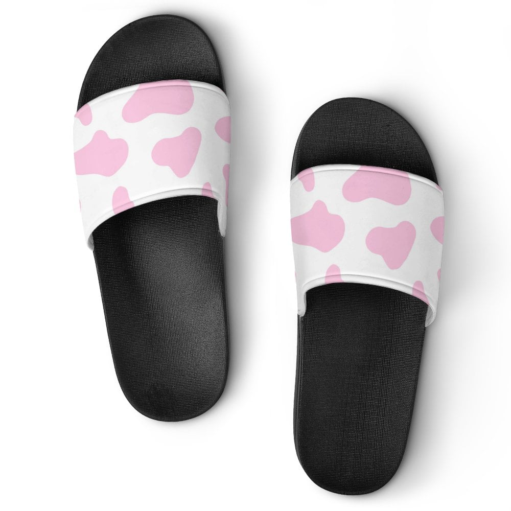 GZHJMY Stylish Slides for Women Men, Pink Cow Print Soft Flexible Slip ...