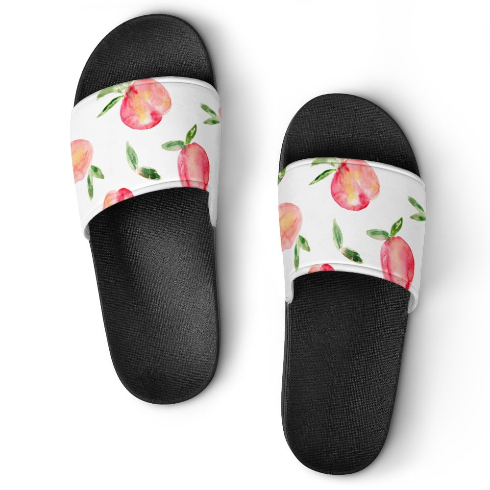 GZHJMY Stylish Slides for Women Men, Pink Peach Fruits Soft Flexible ...