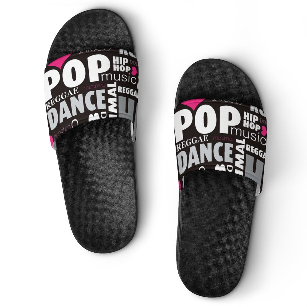 GZHJMY Stylish Slides for Women Men, Seamless Music Style Soft Flexible ...