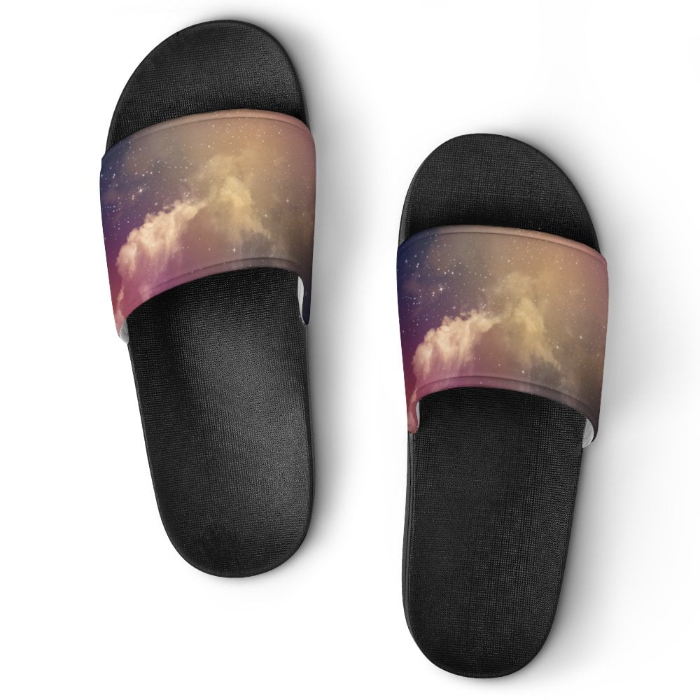 GZHJMY Stylish Slides for Women Men, Space of Night Sky with Cloud and ...