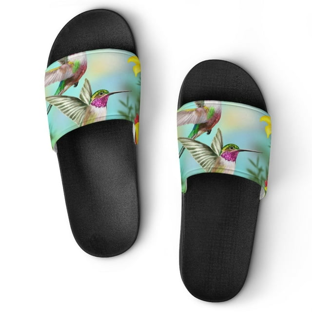 GZHJMY Stylish Slides for Women Men, Spring Flower Bird Soft Flexible ...