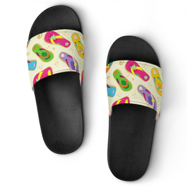 GZHJMY Stylish Slides for Women Men, Summer Beach Slippers Pattern Soft ...