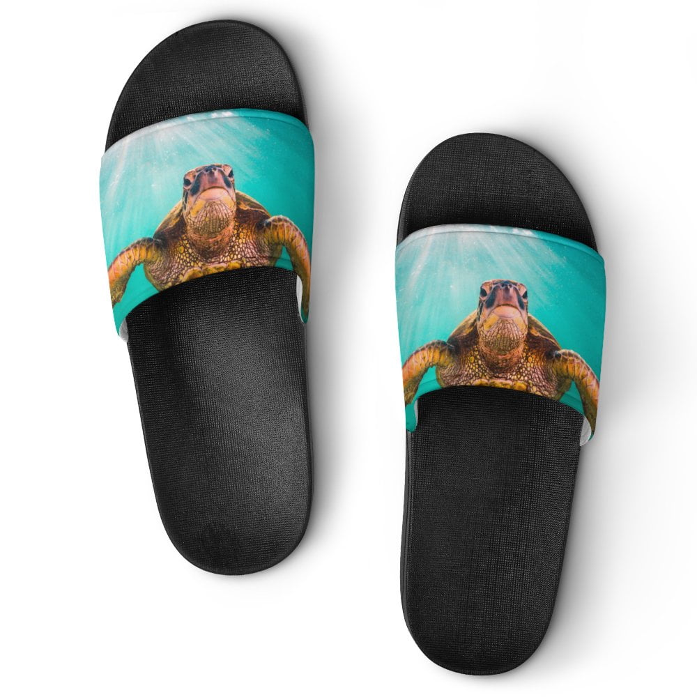 GZHJMY Stylish Slides for Women Men, Underwater Turtle Soft Flexible ...